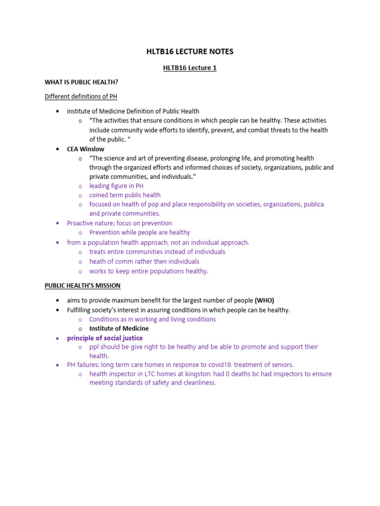 Hltb16 Lecture Notes | PDF | Public Health | Health Promotion