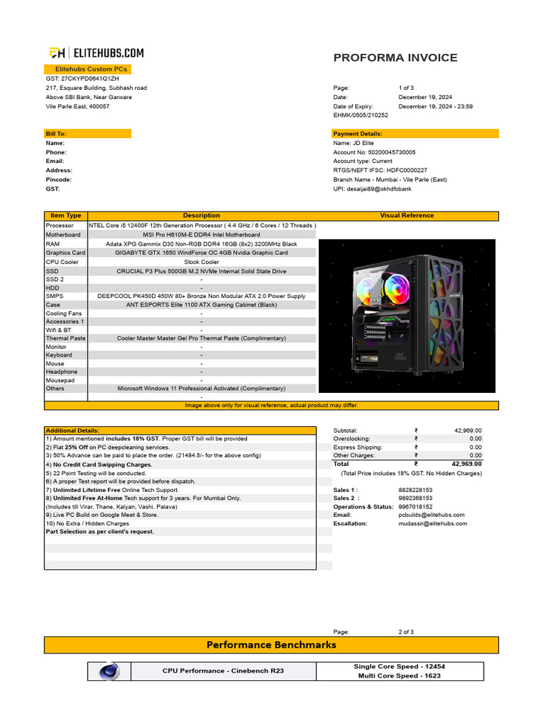 Elitehubs PC Quotation | PDF | Personal Computers | Computing