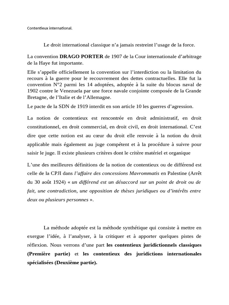 Contentieux international part1 (Enregistré automatiquement) | PDF ...