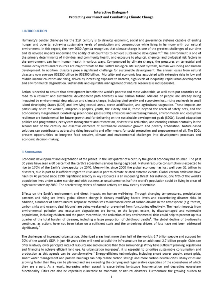 8156interactive Dialogue 4 - Climate Change Environment | PDF ...