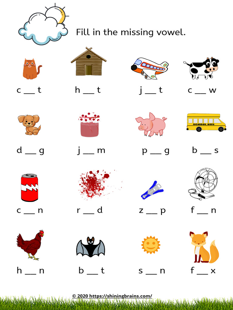 Kindergarten CVC Worksheet 1 | PDF