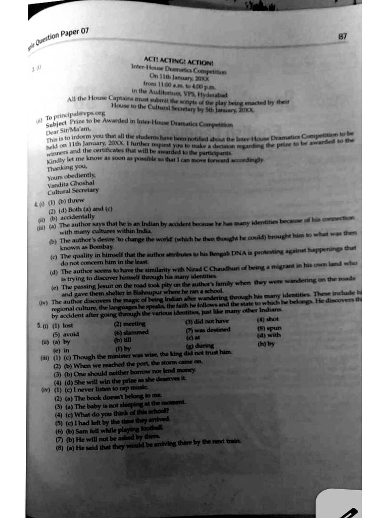 English Language Practice Question | PDF