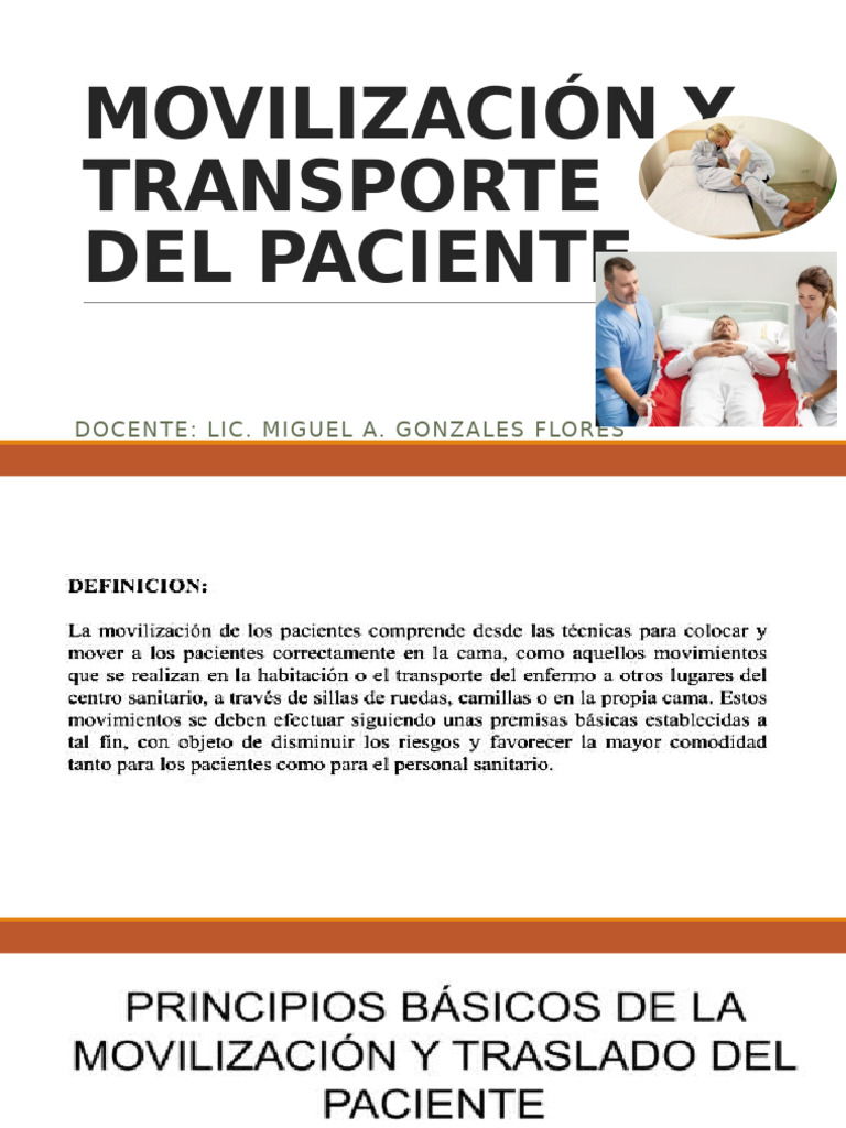 Clase 16 Movilización y Transporte Del Paciente | PDF