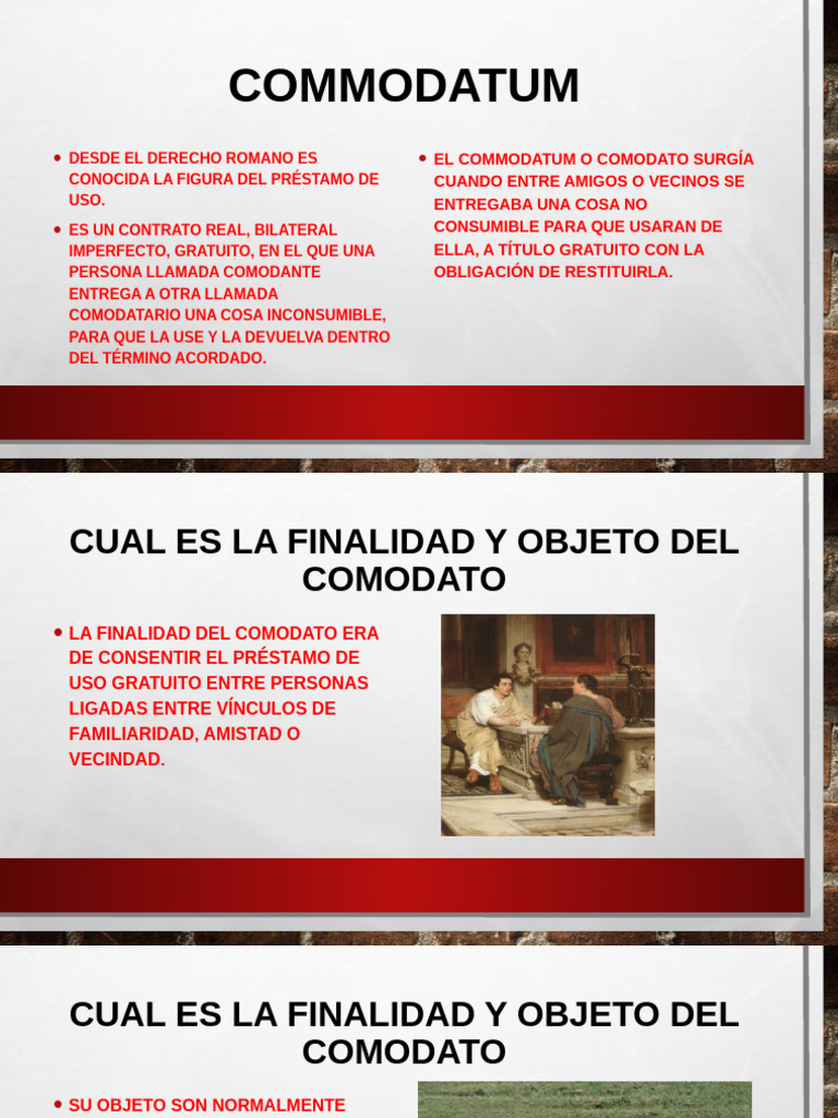 COMMODATUM | PDF | Ley de obligaciones | Derecho civil (sistema legal)