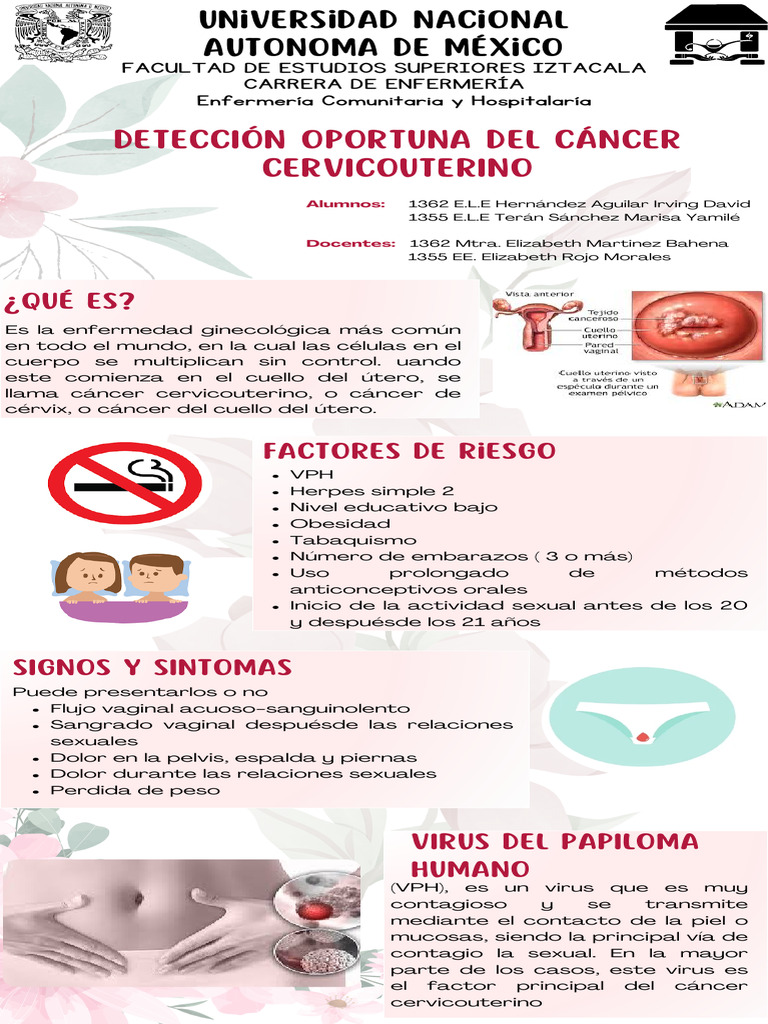 INFOGRAFIA DETECCIÓN OPORTUNA DEL CÁNCER CERVICOUTERINO | PDF | Cáncer de cuello uterino ...