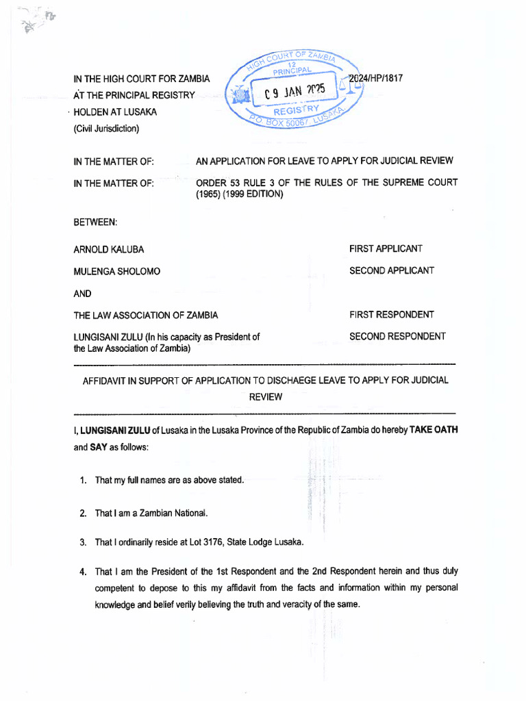 Affidavit in Support | PDF