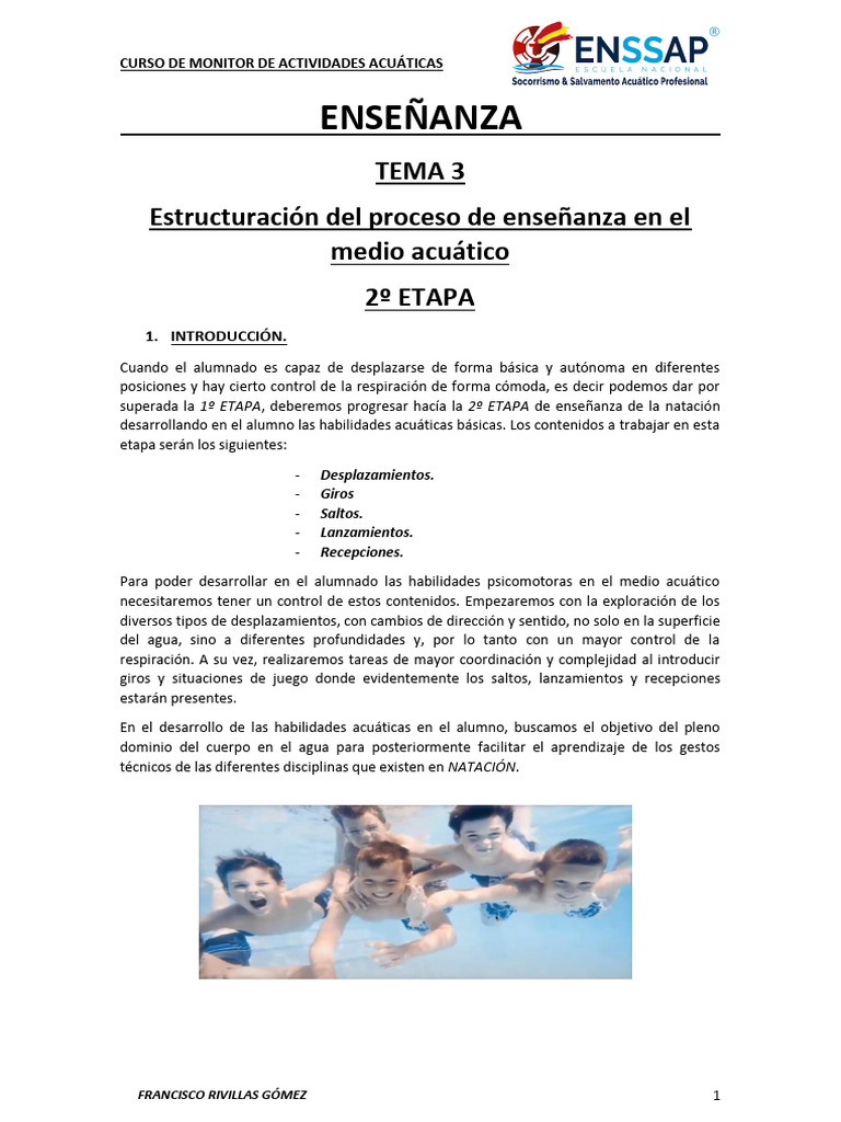 Tema 3. Etapa 2 | PDF | Nadando