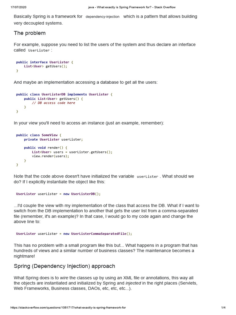 Understanding Spring Framework Basics | PDF | Class (Computer ...