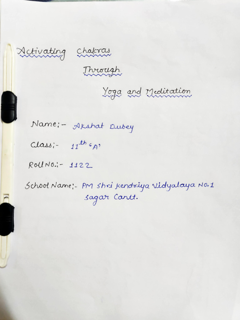 Yoga Assignment KV 1, Akshat Dubey | PDF | Chakra | Tantra