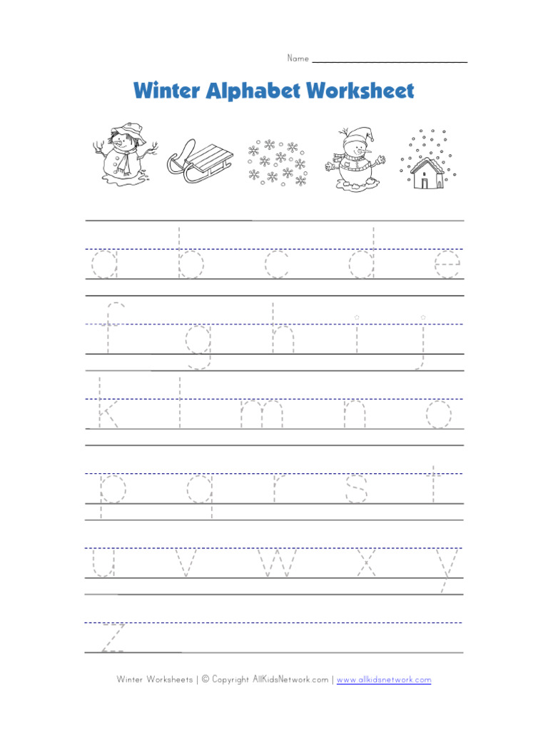 Winter Alphabet Tracing Lowercase | PDF