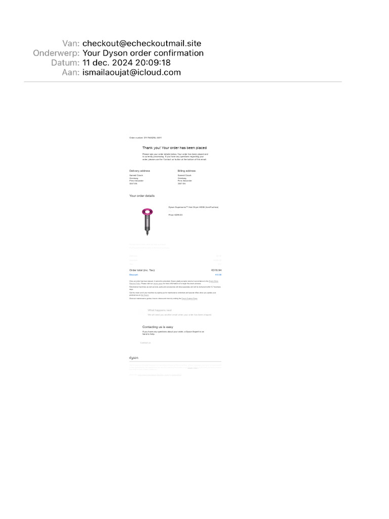 Your Dyson Order Confirmation | PDF