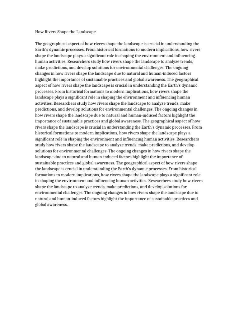 How Rivers Shape The Landscape | PDF