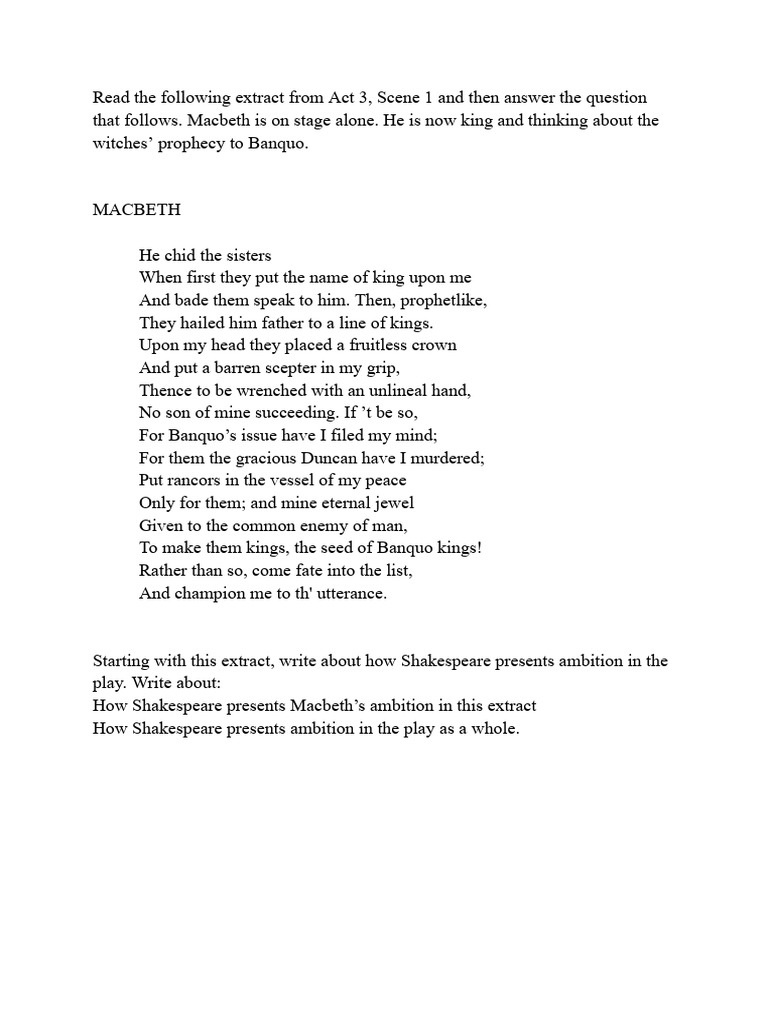 MACBETH Extract about ambition | PDF