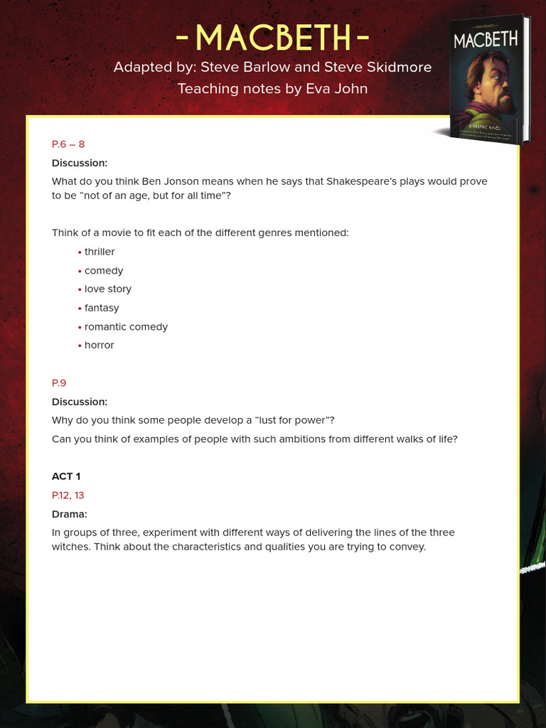 Macbeth Teaching Resources FINAL | PDF | Macbeth | Shakespearean Tragedies