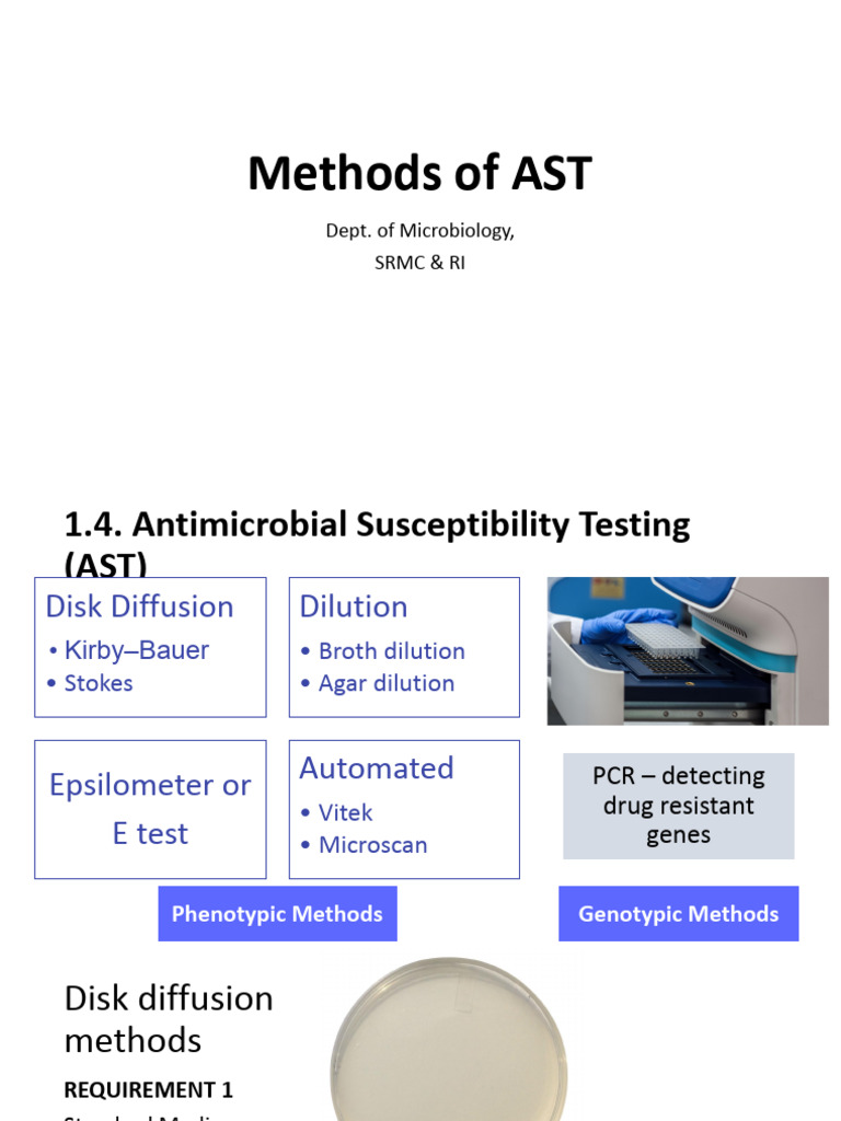 Antimicrobial Susceptibility Testing Methods | PDF | Microbiology | Biology