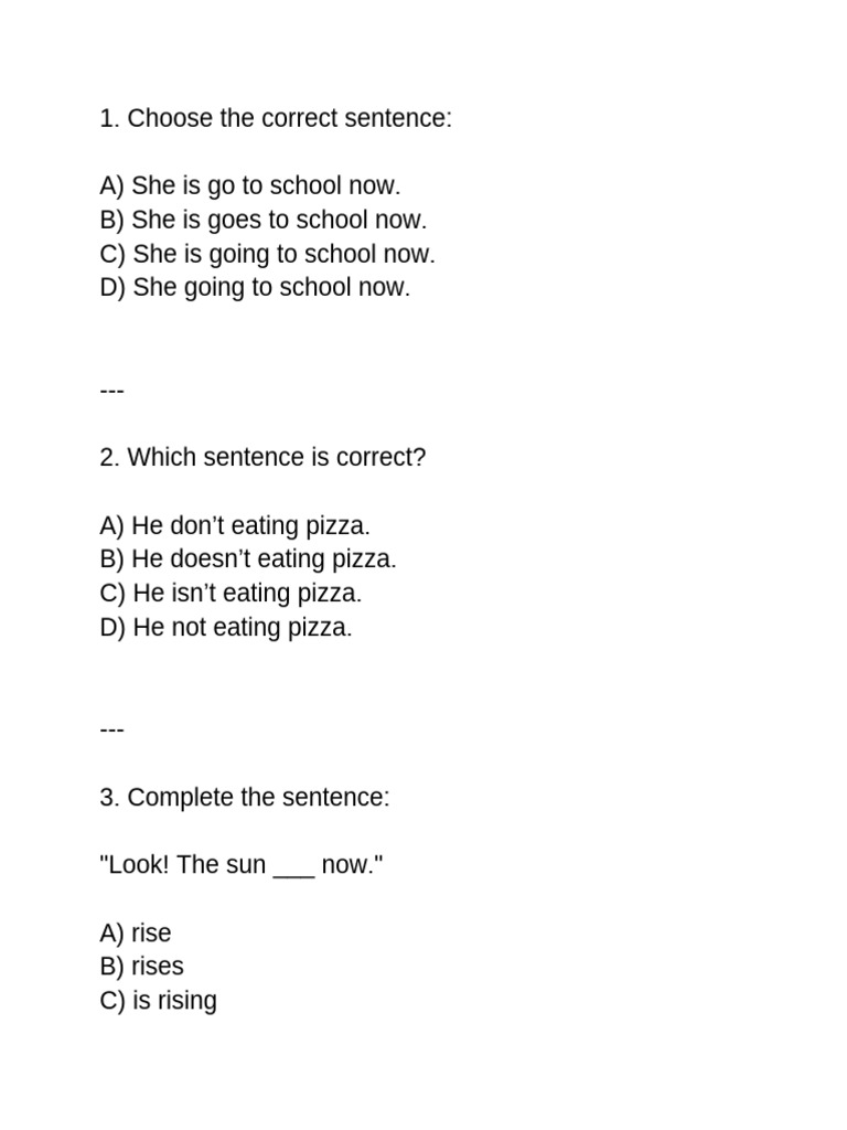 Present Continuous Questions | PDF | Linguistics