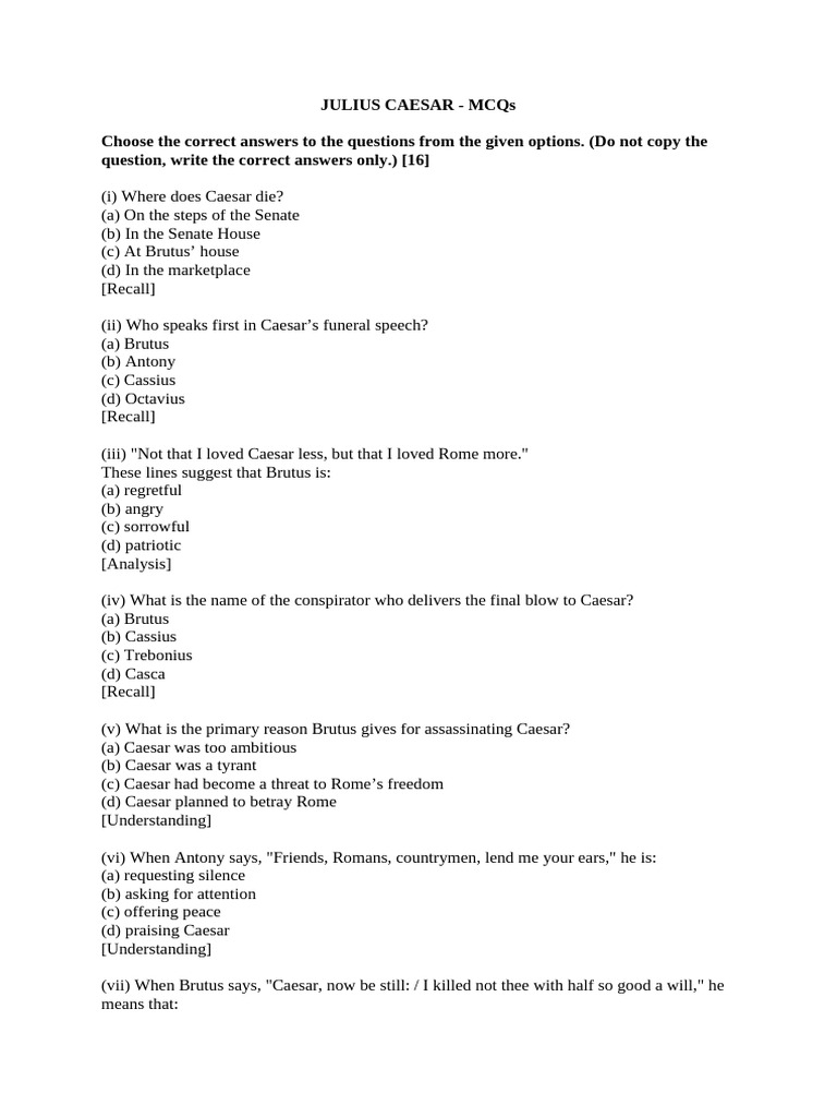 Analyzing Key Moments in Julius Caesar | PDF | Mark Antony | Julius Caesar