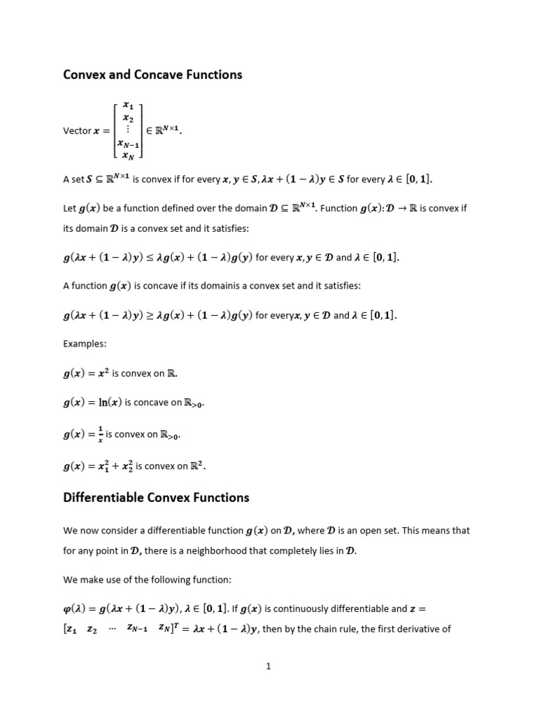 01 Convex and Concave Functions | PDF | Mathematics | Algebra