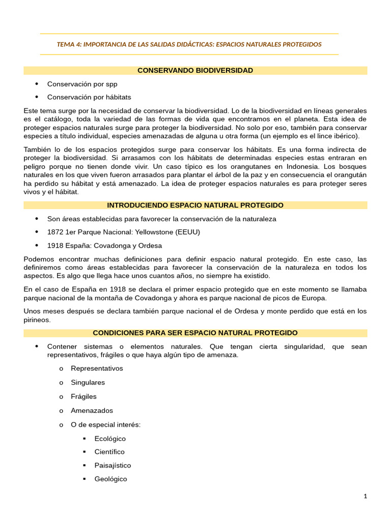 Tema 4 Cono NC | PDF | parque Nacional | Área protegida
