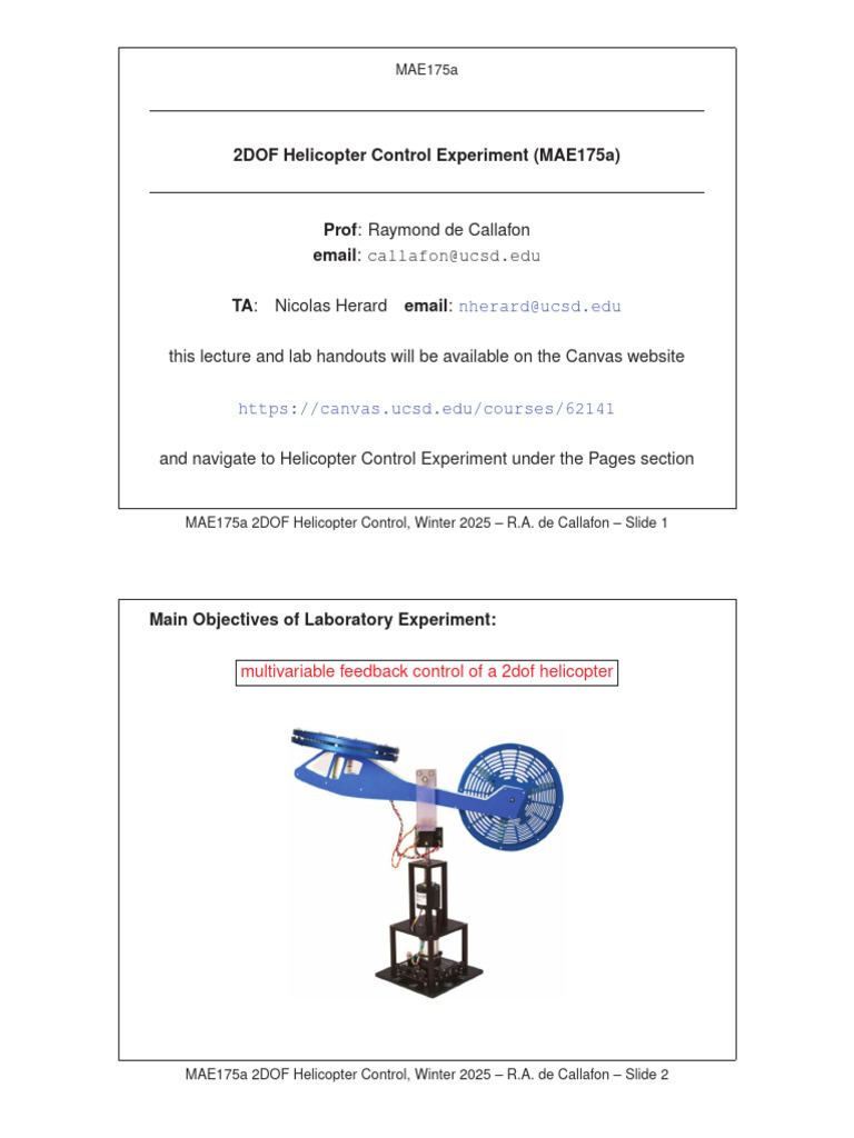 2DOF Helicopter Control Lab Guide | PDF | Control Theory | Mechanics
