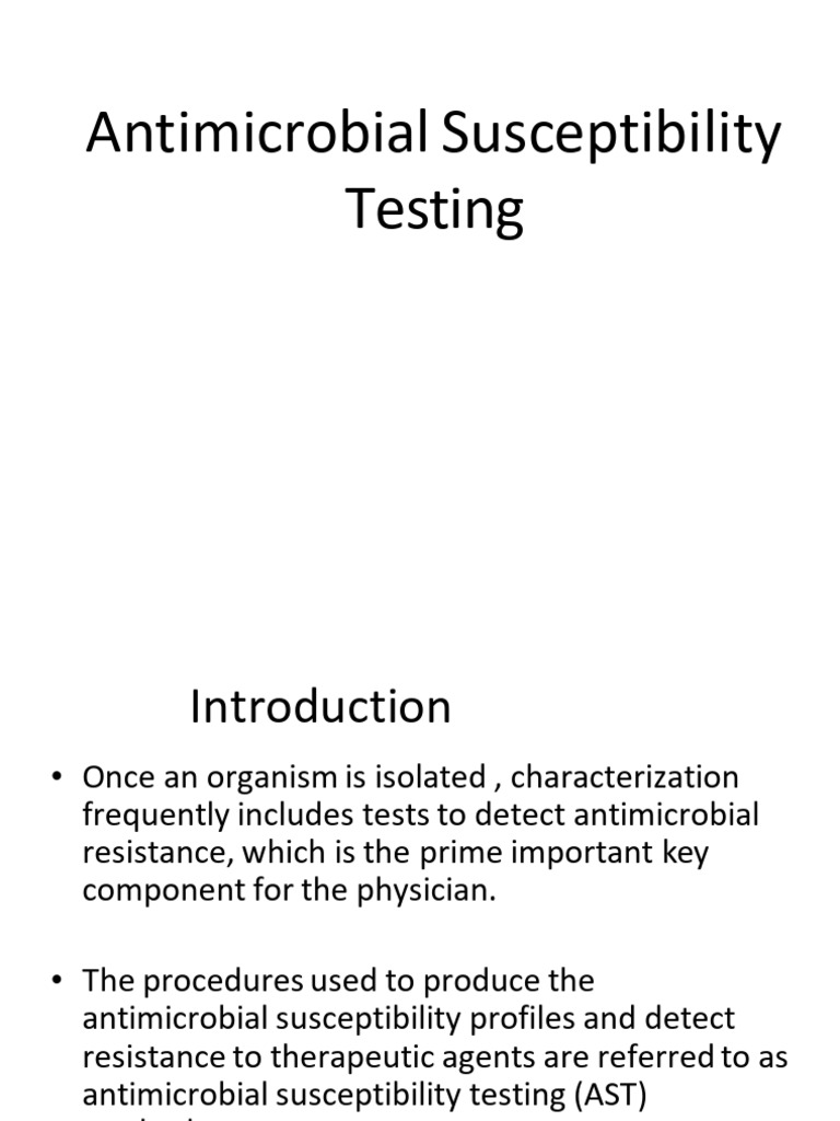 Antimicrobial Susceptibility Testing Guide | PDF | Microbiology