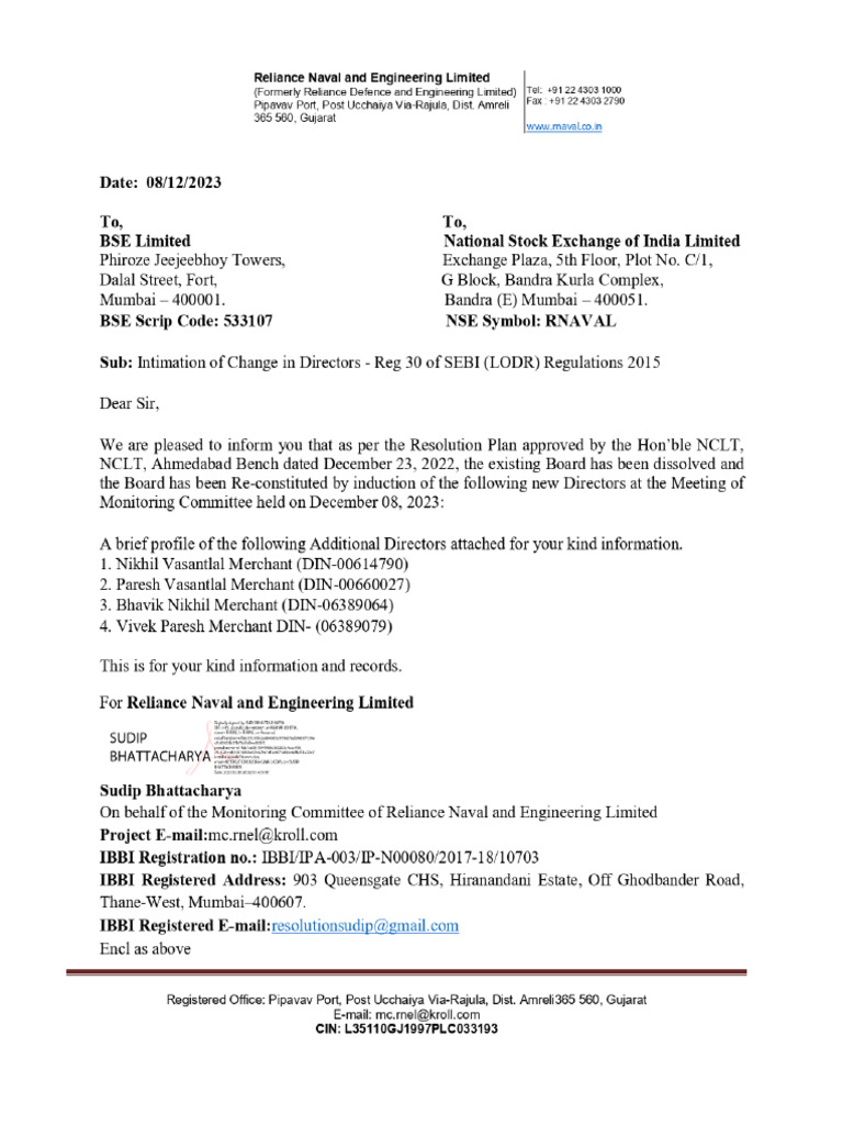 RNAVAL 08122023225918 Changeindirectorate | PDF | Private Sector ...