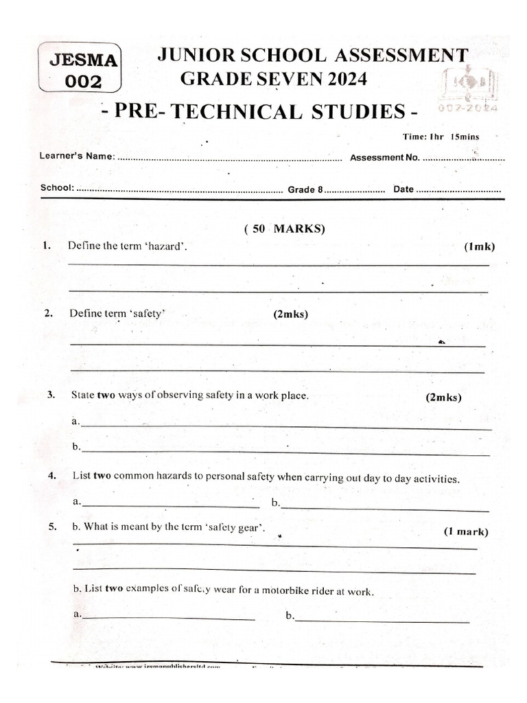 Pretechnical Studies-1 | PDF