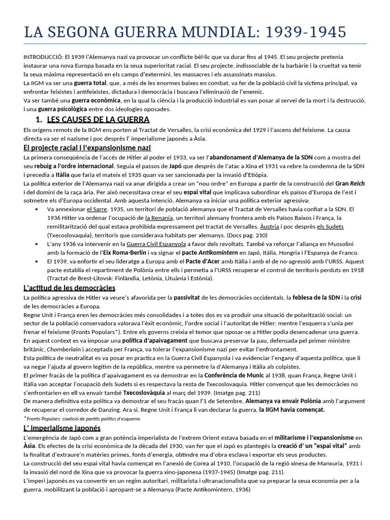 La Segona Guerra Mundial | PDF