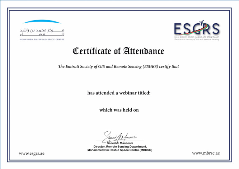 ESGRS Certificate of Attendance 1 | PDF