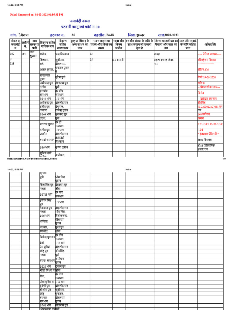 Badli 2020-2021 85: Nakal Generated On: 04-01-2022 06:56:31 PM | PDF
