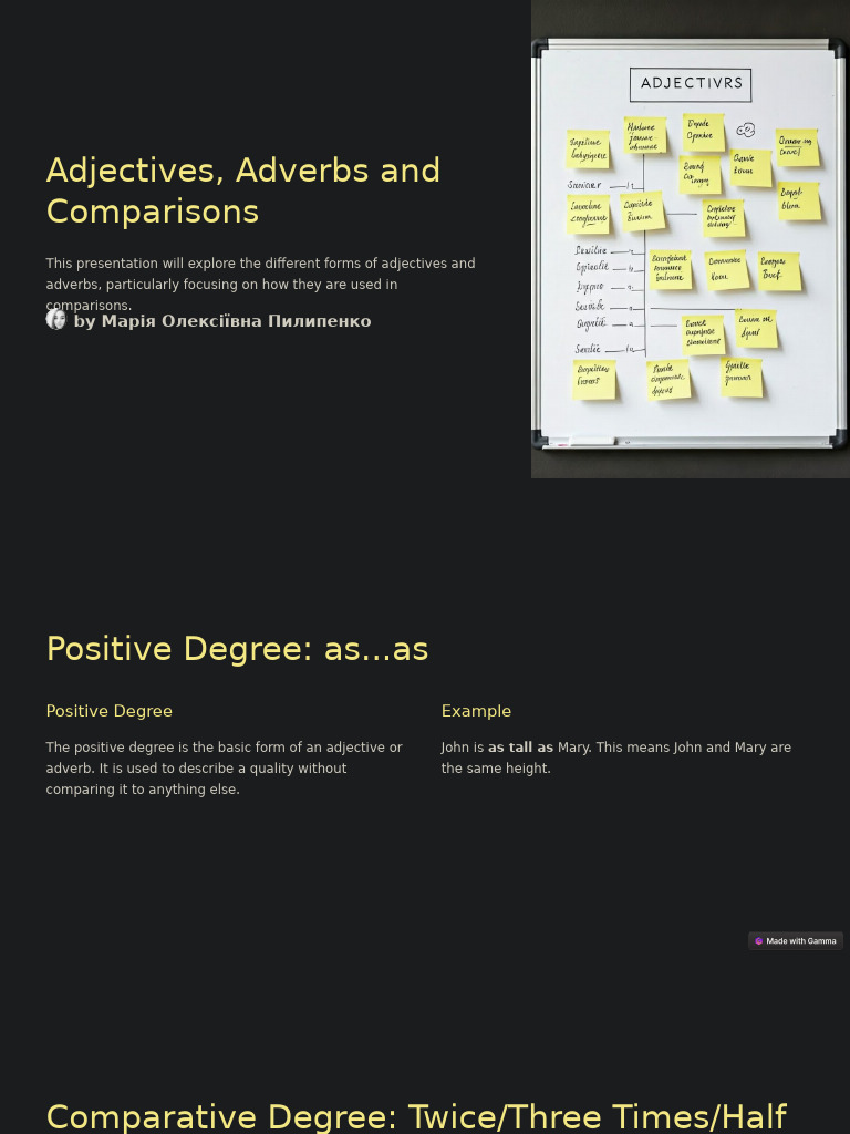 Adjectives Adverbs and Comparisons | PDF