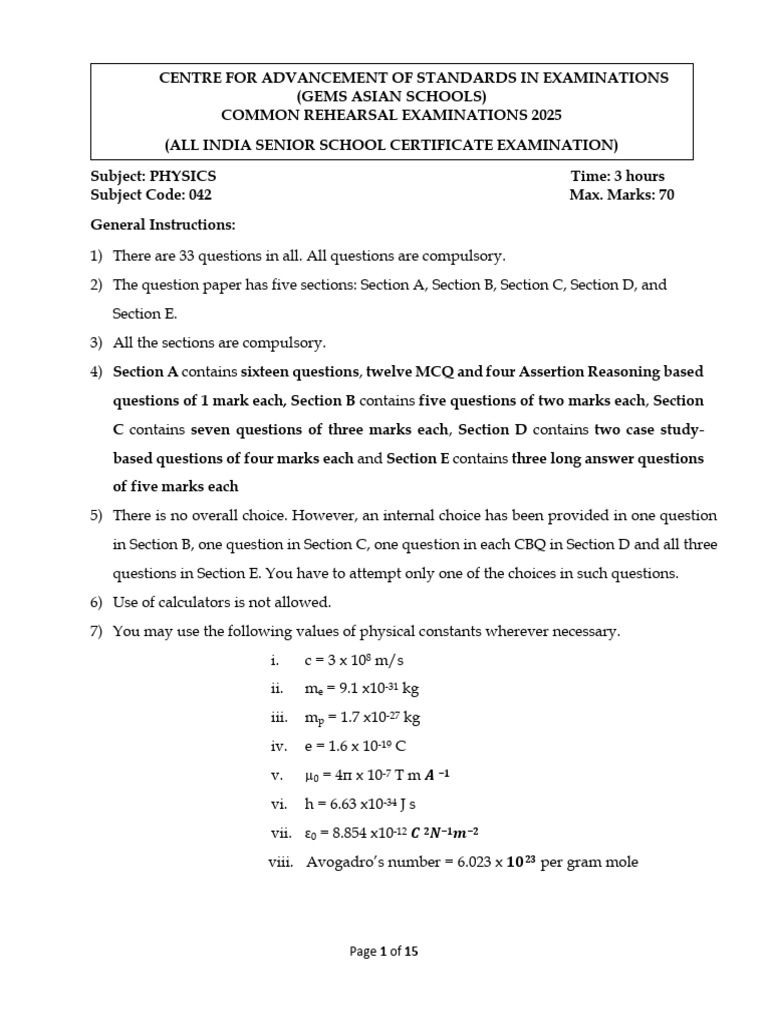 GR.12-PHYSICS-QP-SET B - REVISED Final | PDF | Rectifier | Inductor