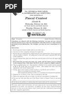 Pascal Contest: (Grade 9) | PDF | Area | Mathematics