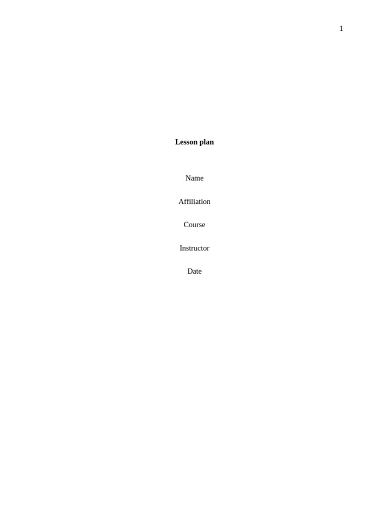 Content Area Literacy Lesson Plan | PDF | Lesson Plan | Education Theory