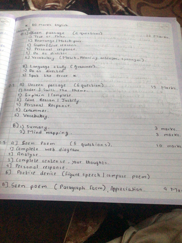 English Paper Patern For Hac Exam | PDF