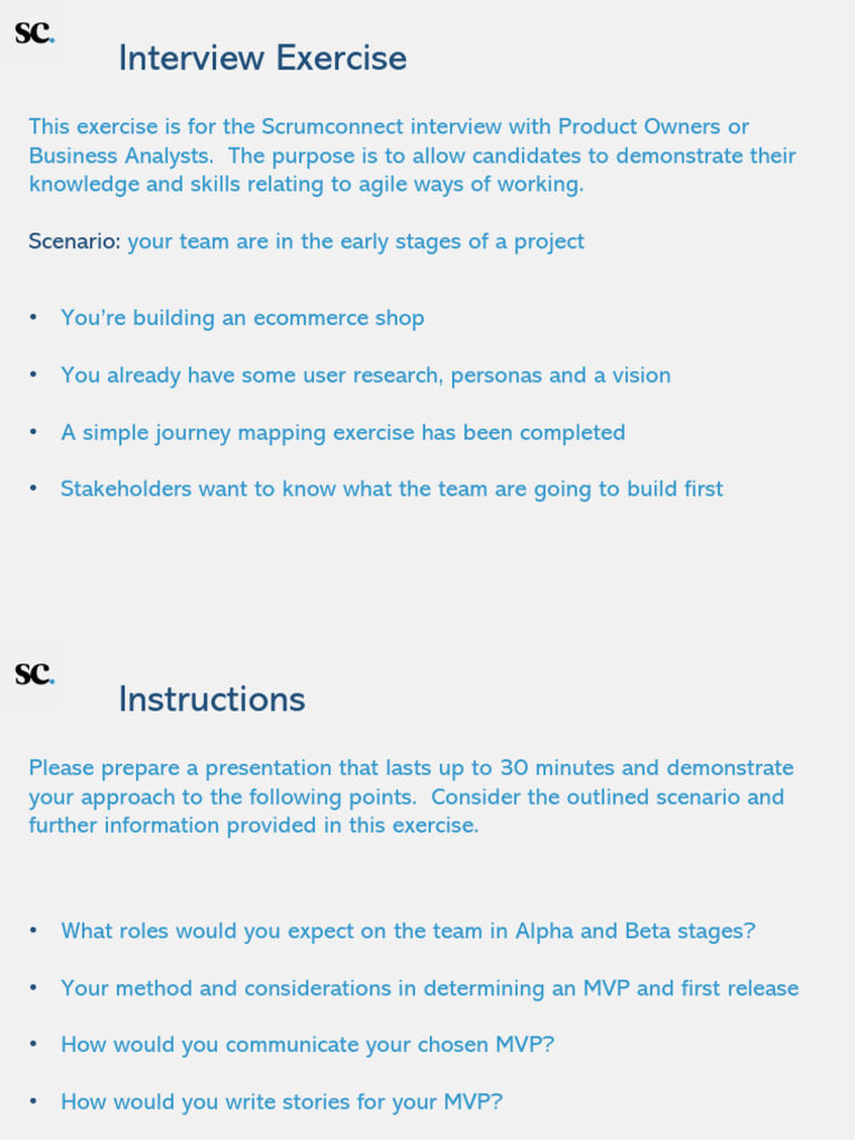 Agile Interview Exercise PO BA (1) (1) (3) (2) | PDF