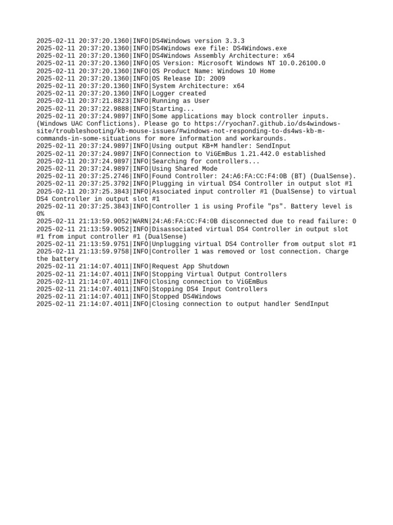 Ds4windows Log 20250211.1 | PDF