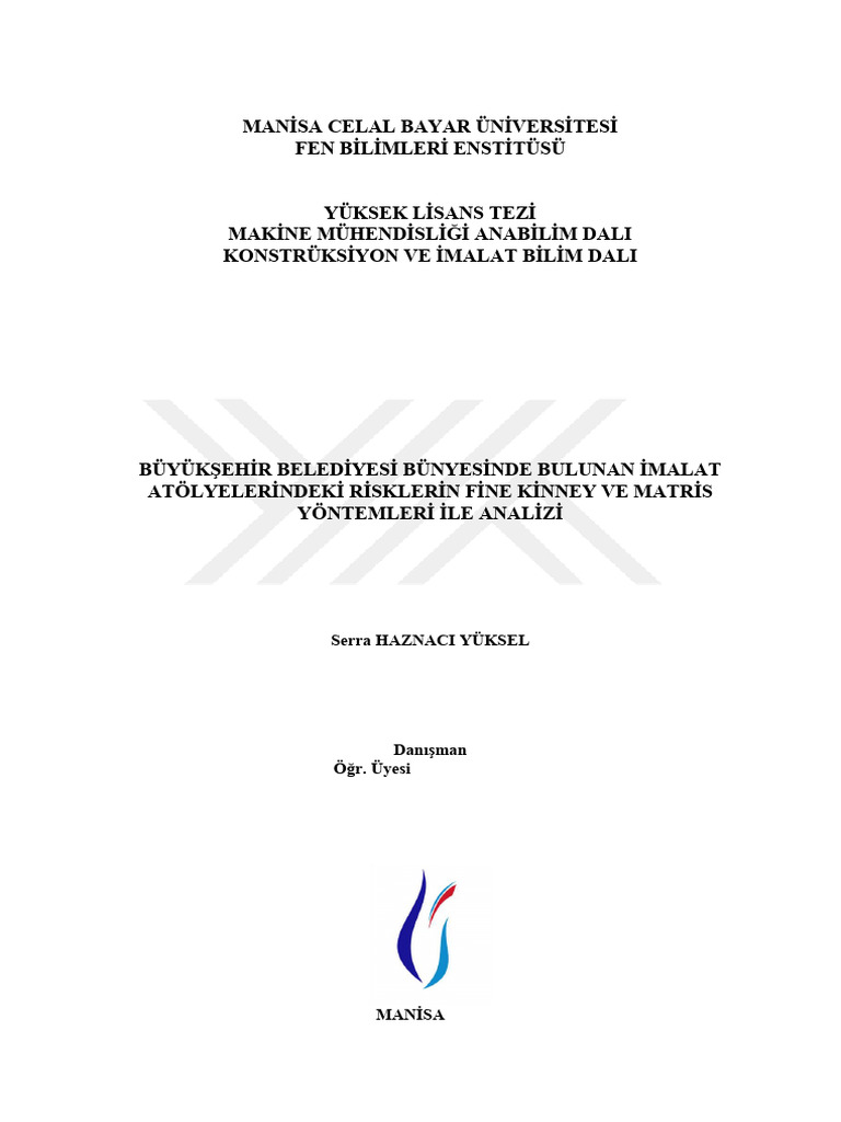 538906 Bb Uretim Atolye Risk Yl Tez Manisa u Yuksel 2019 | PDF