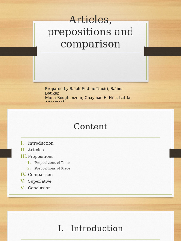 Articles, Prepositions, and Comparisons Guide | PDF | Adjective ...