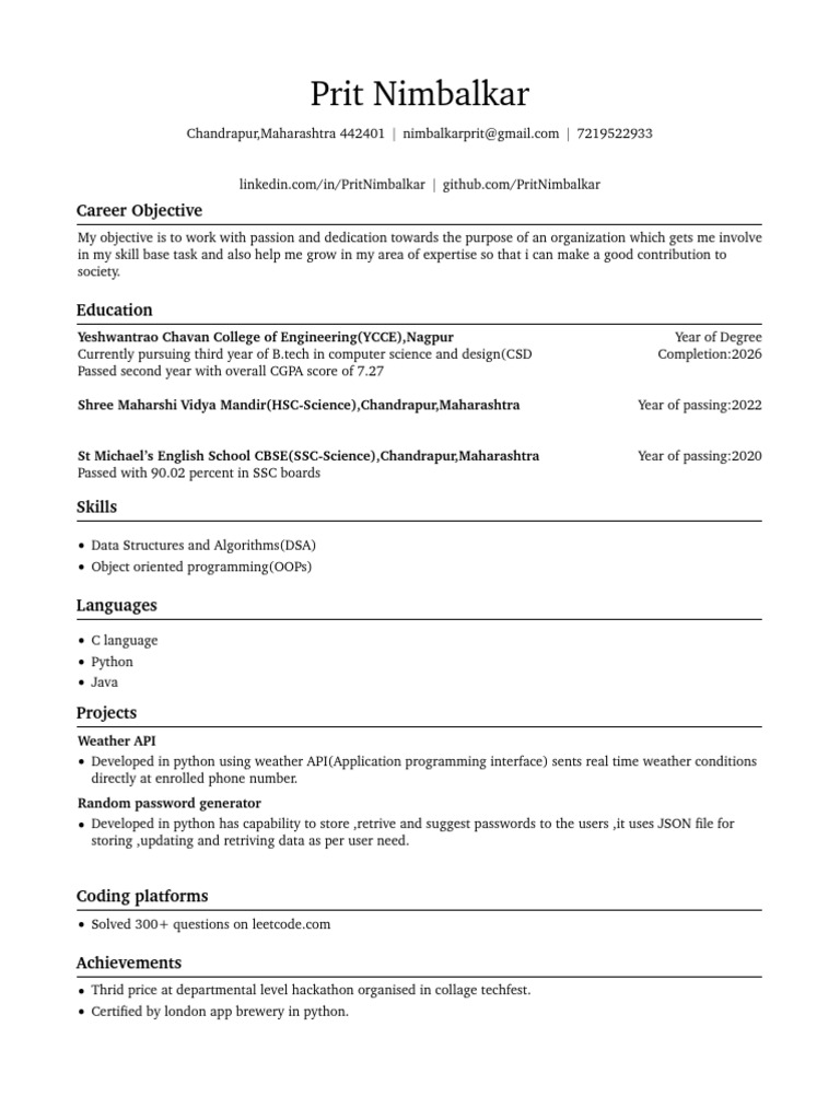 RenderCV EngineeringResumes Theme | PDF