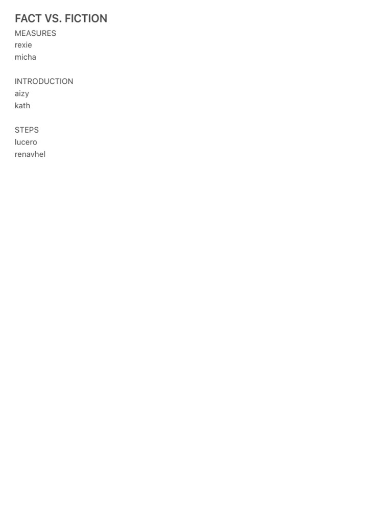 Fact vs. Fiction | PDF