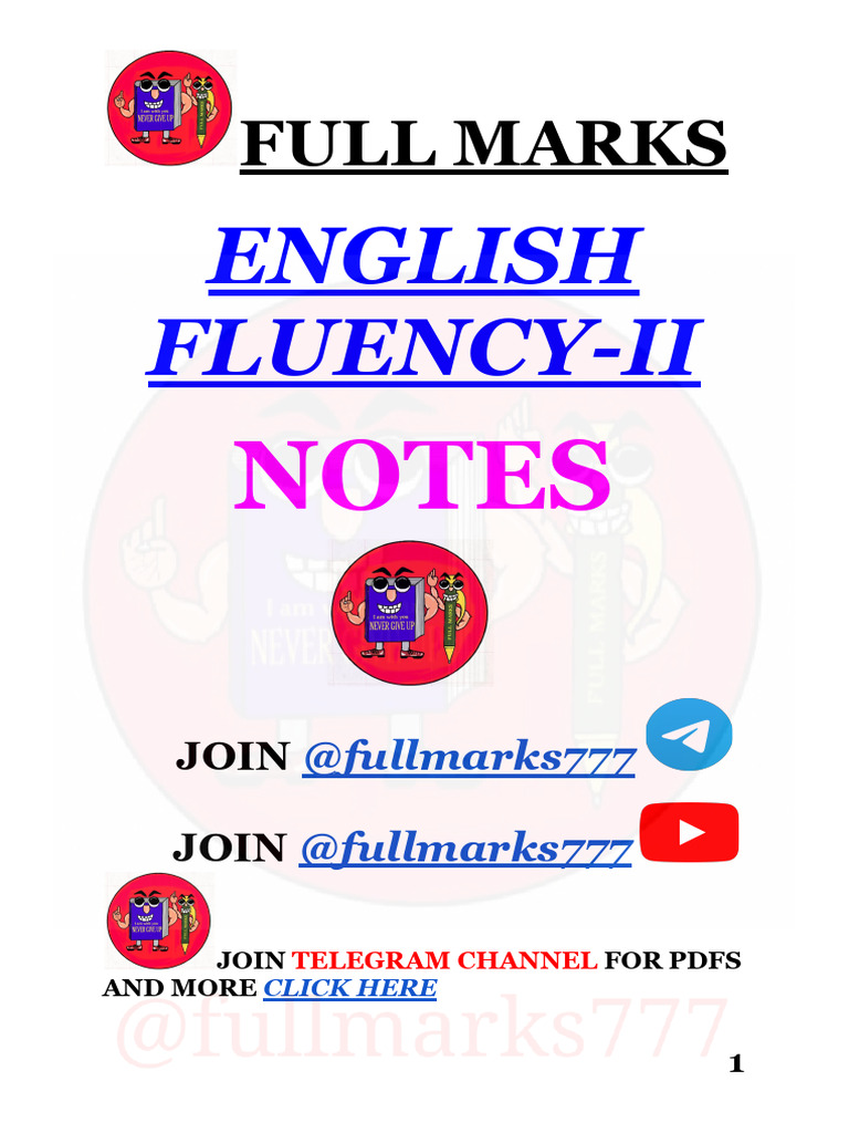 English Fluency-II, Notes @fullmarks777 | PDF | Complaint | Social Media