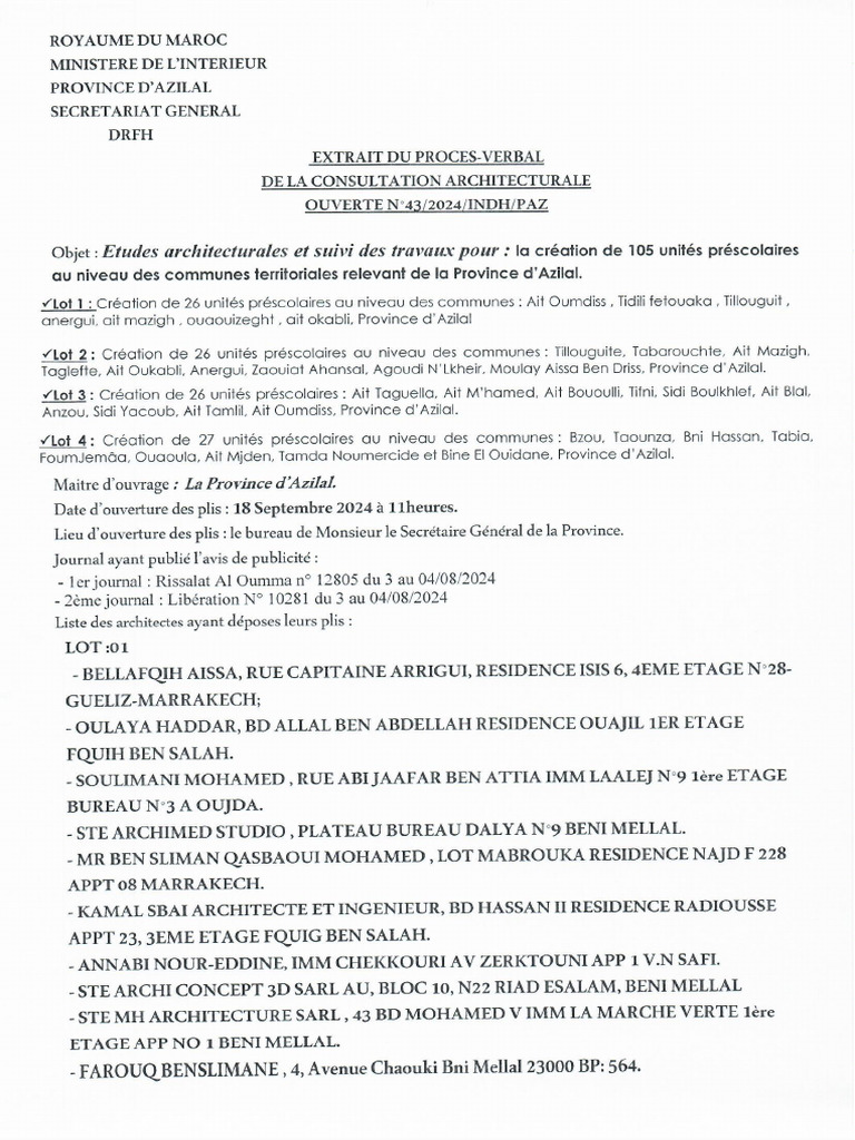 Extrait de PV #43-2024-Indh | PDF