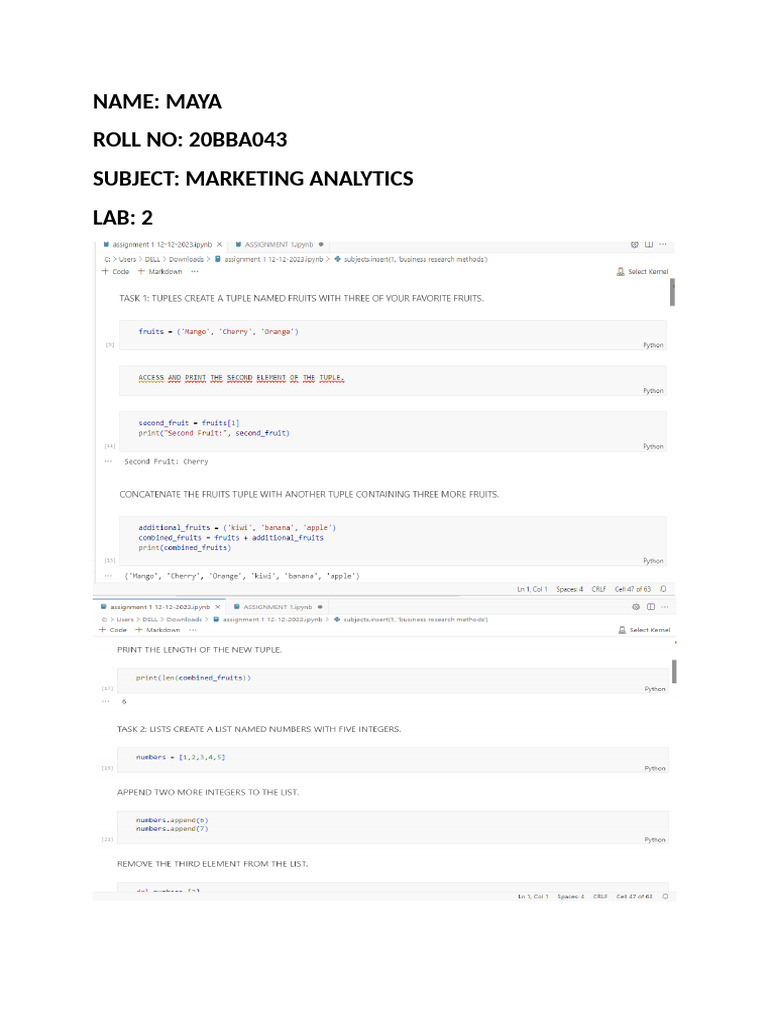 Python assignment 2 | PDF