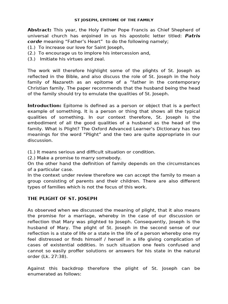 ST JOSEPH | PDF | Saint Joseph | Mary, Mother Of Jesus