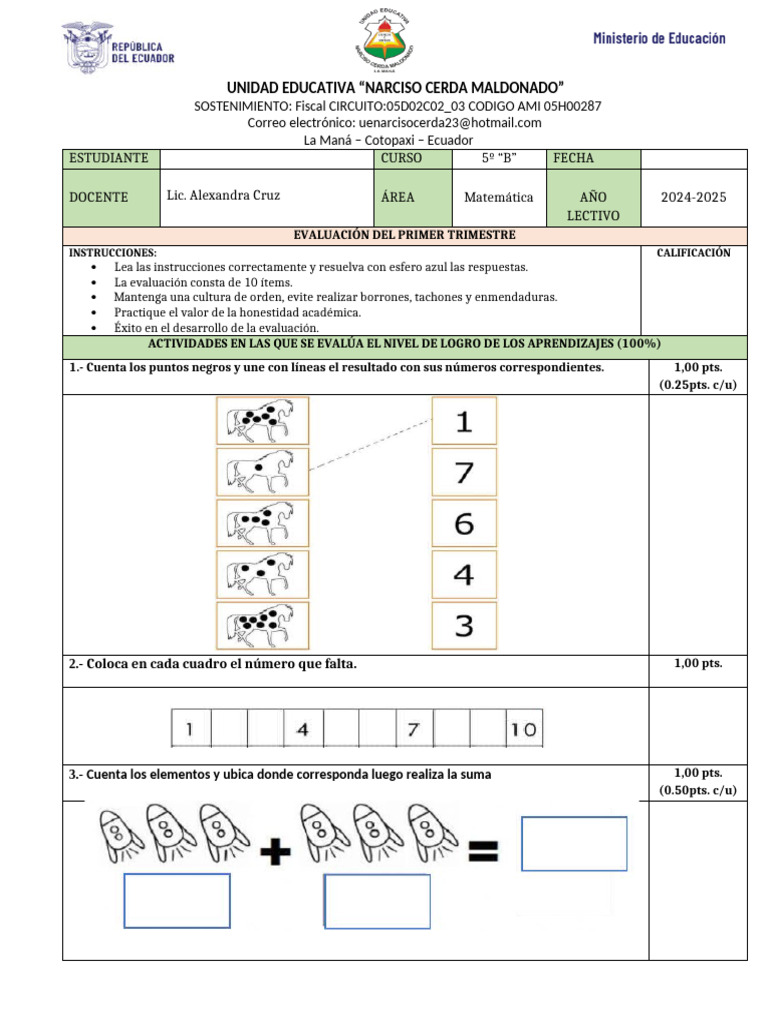MATEMA - 1er TRIMESTRE | PDF