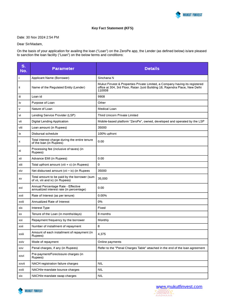 ZeroPe Invoice | PDF | Loans | Indemnity