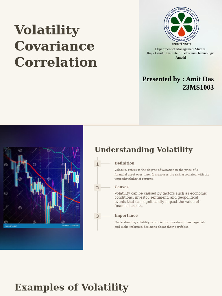 Volatility, Covariance & Correlation Guide | PDF | Financial Risk ...