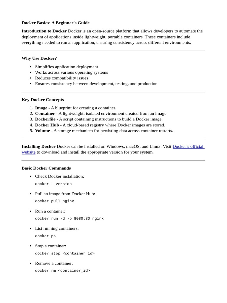 Docker Basics | PDF