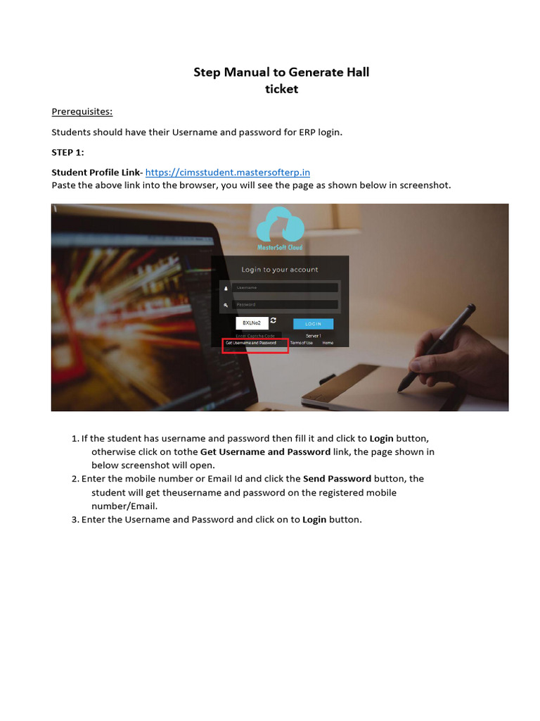 Generate Your Hall Ticket Guide | PDF